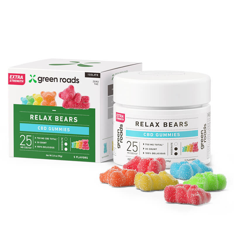 Green Roads - CBD Edible - Extra Strength Relax Gummy Bears - 25mg Green Roads - CBD Edible - Extra Strength Relax Gummy Bears - 25mg
