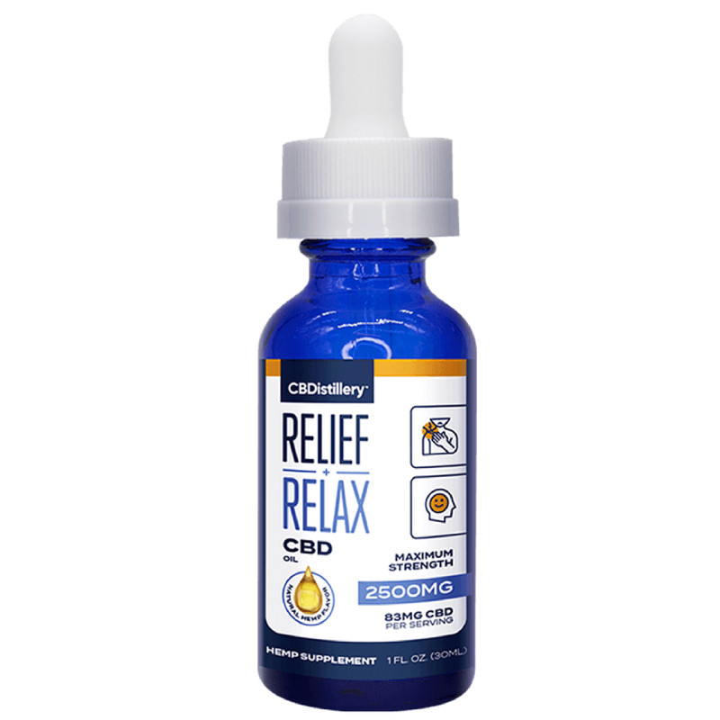 Relief + Relax Full Spectrum CBD Oil Tincture - 2500mg - CBDistillery Relief + Relax Full Spectrum CBD Oil Tincture - 2500mg - CBDistillery