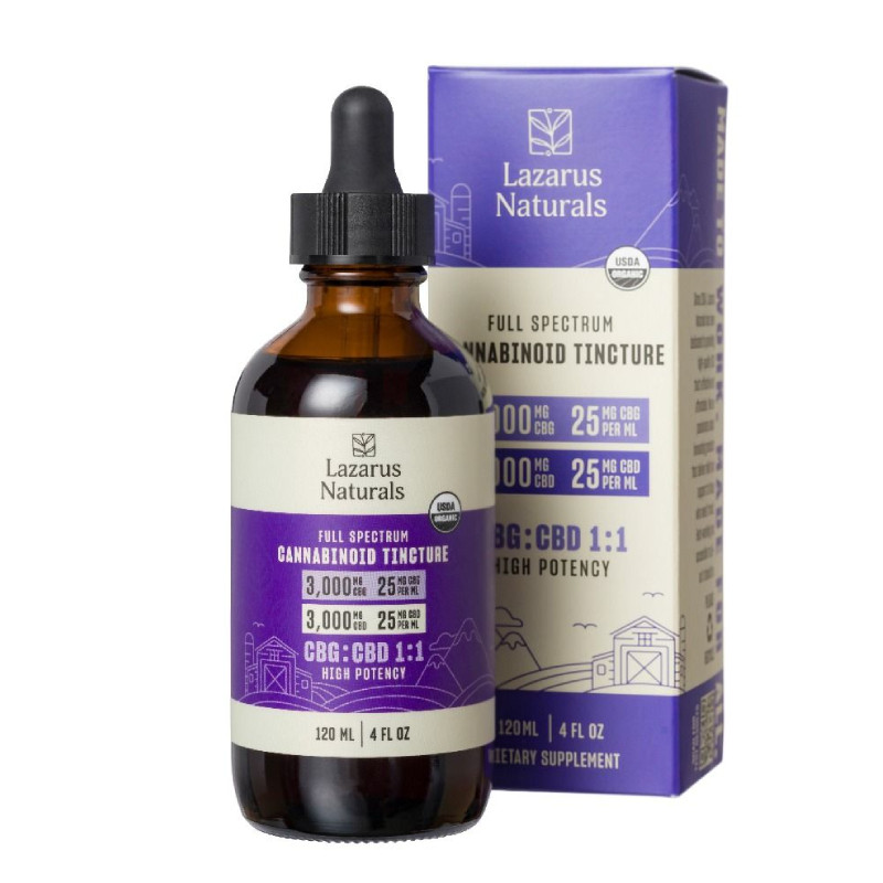 Full Spectrum Cbd Oil Tincture With Cbg Lazarus Naturals