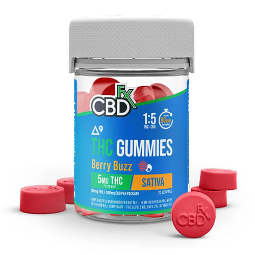 CBDfx - Delta 9 Gummies - Delta 9 THC + CBD Gummies Berry Buzz - 5mg ...